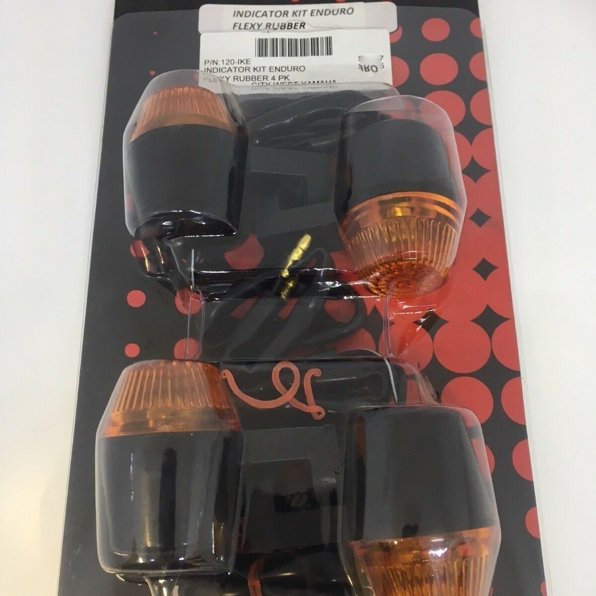 UNIVERSAL Enduro Blinkers Indicators Flasher Kit Orange Lens Set Of 4 ...