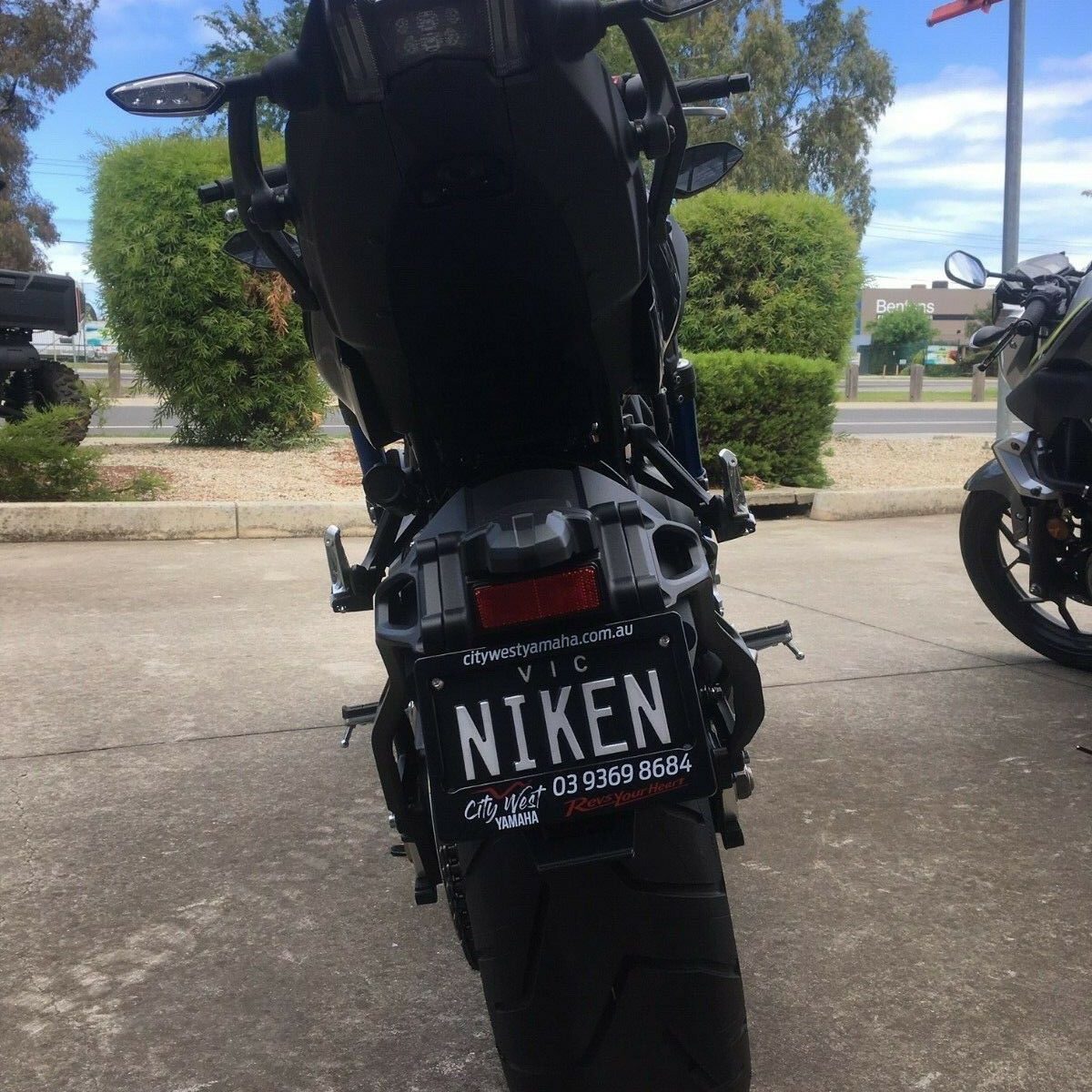 Yamaha NIKEN Custom Motorcycle Number Plate Victoria Black/White ...
