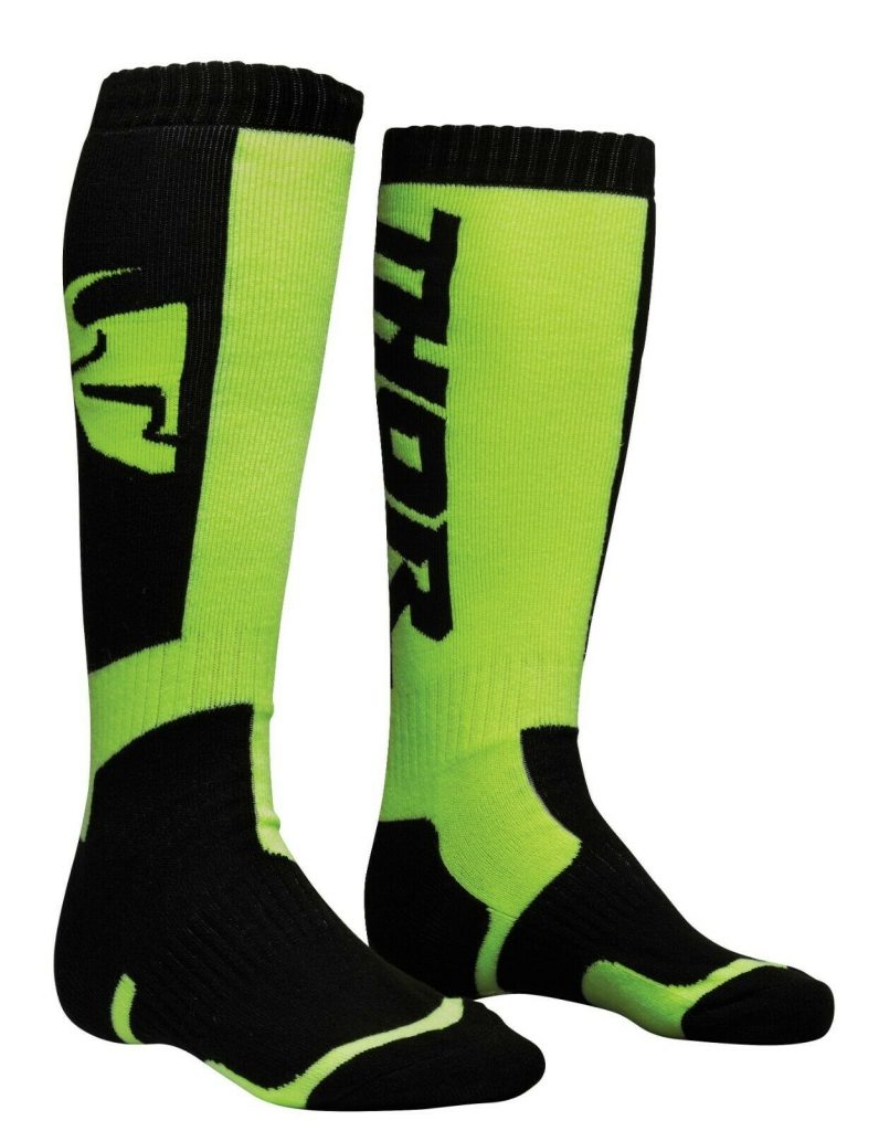 THOR RACING Adult MX Socks Black/Lime *NEW* Motocross Yamaha - City ...